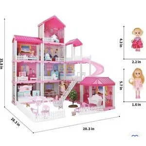 Temi | Toys | Temi Pretty Dollhouse My Dream House Luxury Villa Diy ...